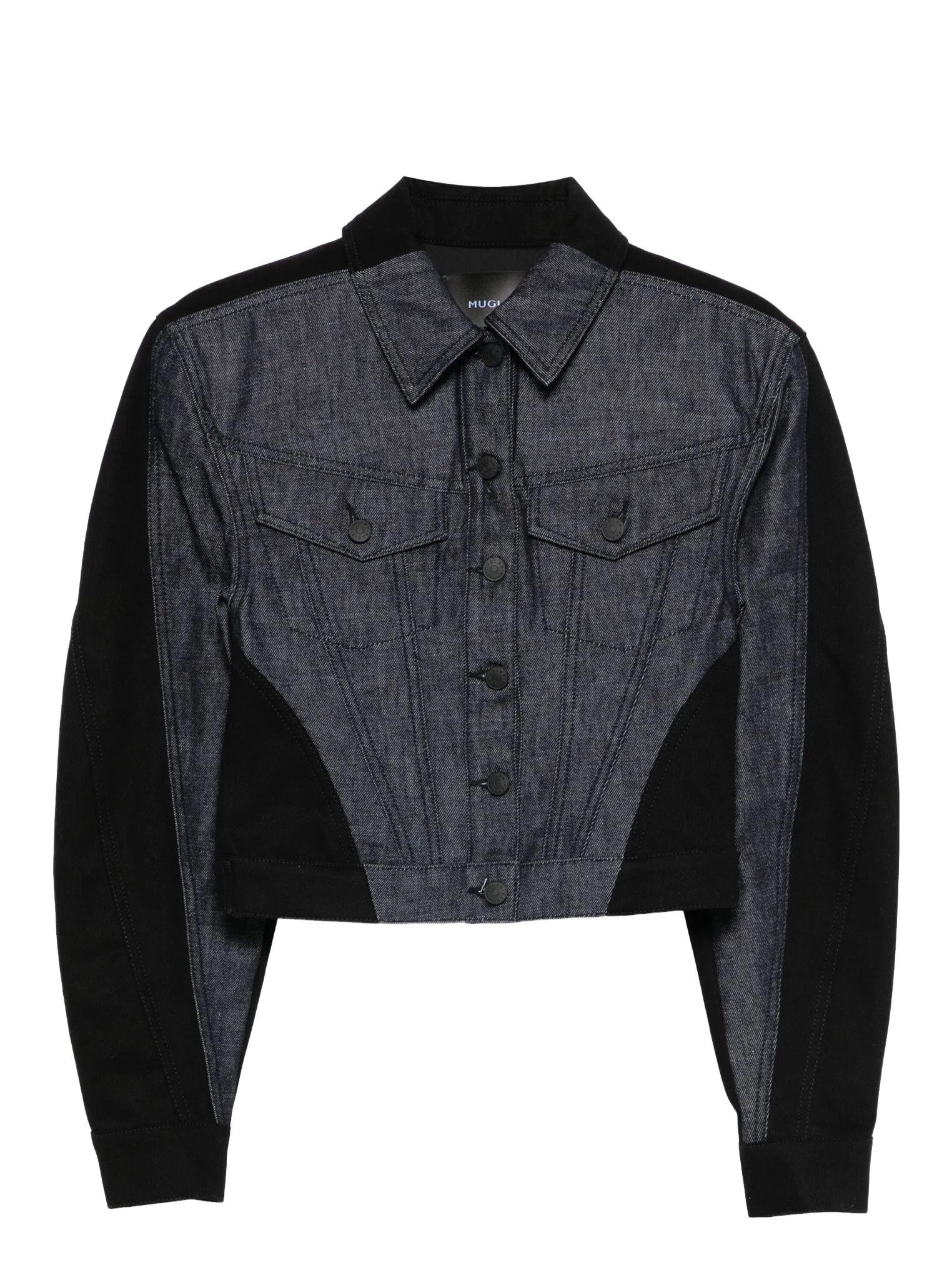 MUGLER Mugler Cropped Denim Jacket with Button Fastening